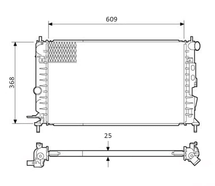 Radiador Chevrolet Vectra Com Ar Ano 1997 a 2005 RD 6570 B - Edu Radiadores